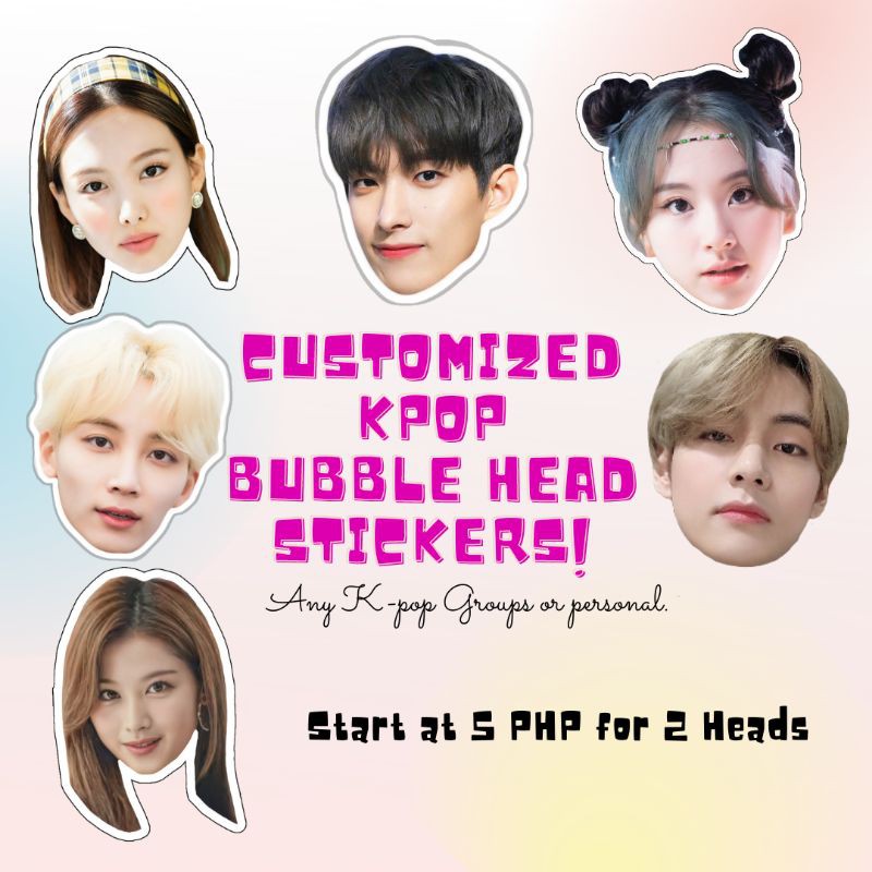 [CUSTOMIZED] BUBBLE HEAD STICKER (KPOP AND PERSONAL) | Shopee Philippines