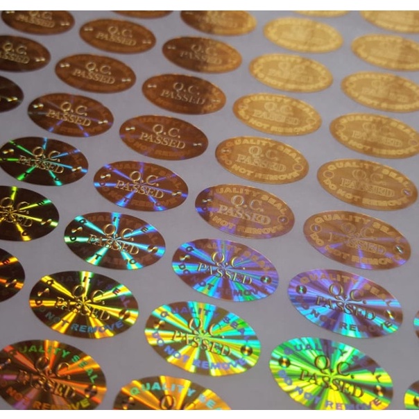 Qc Pass Oval Gold Hologram Sticker Size 1x1.8 cm | Shopee Philippines