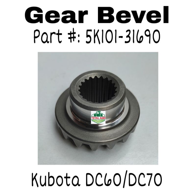 Gear Bevel 16T Kubota Harvester DC60 DC70 Part #: 5K101-31570/5K101 ...