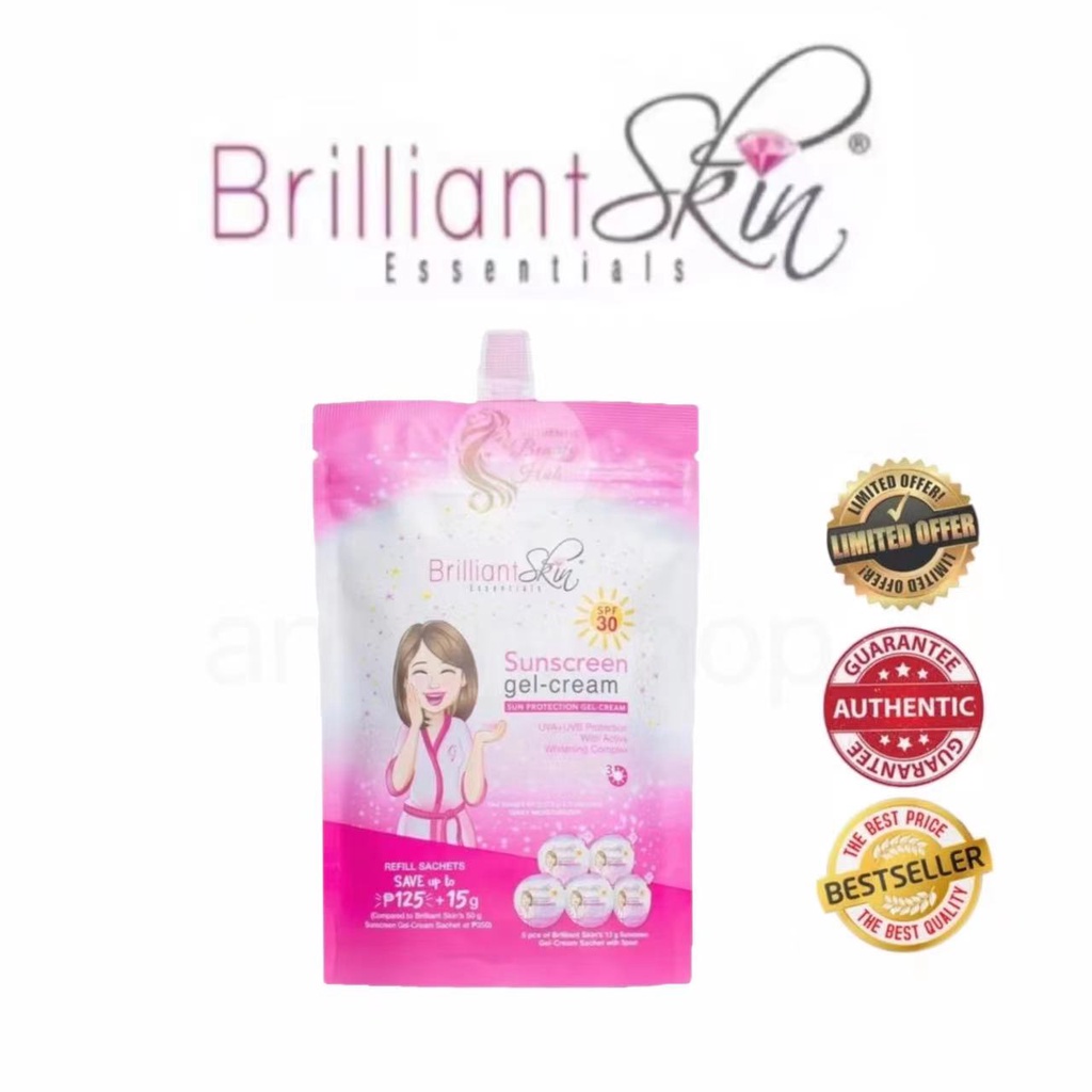 BRILLIANT SKIN SPF 30 SUNSCREEN GEL-CREAM 65G ( 5 x 13G ) | Shopee ...