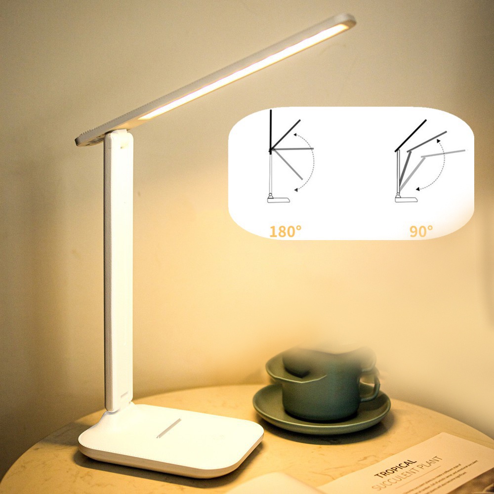 LED Table Desk Lamp USB Rechargeable Learning Lamp Dimming Student ...