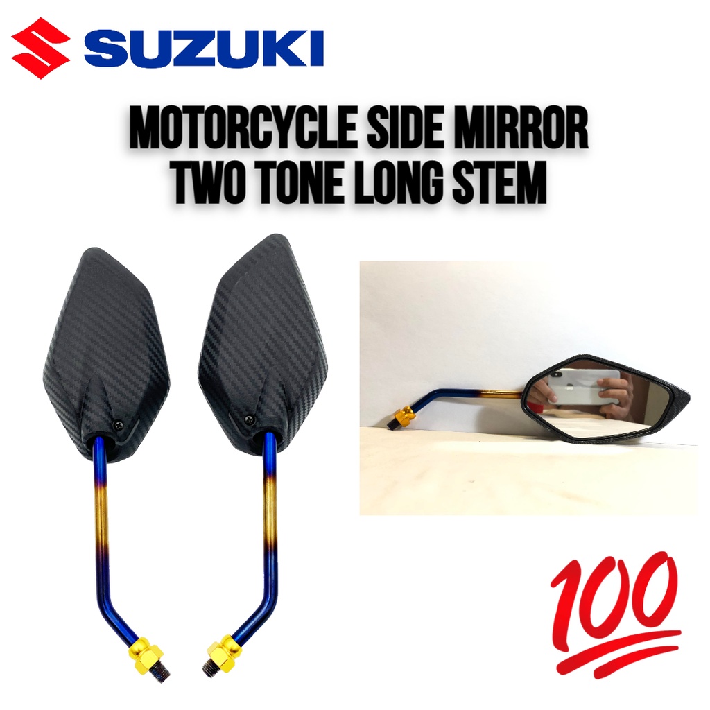 RAIDER J CROSSOVER | Motorcycle Side Mirror Two Tone Long Stem ...