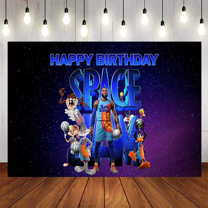 Space Jam basketball Backdrop For Photography Baby Shower Kids Cool Boy ...