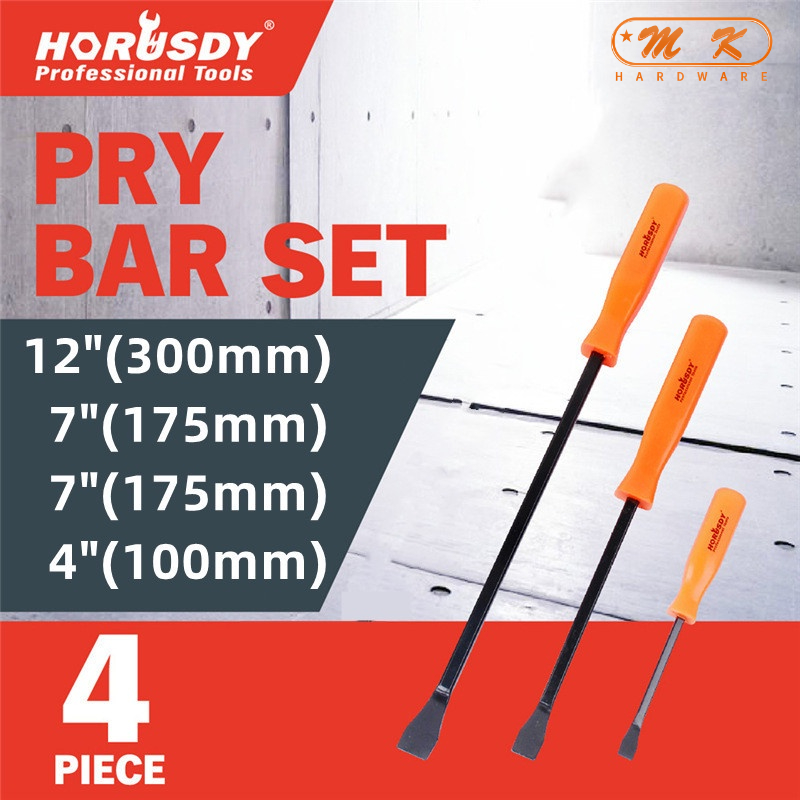 HORUSDY 4 Pieces Pry Bar Set Mechanic Crowbar Car Tool | Shopee Philippines