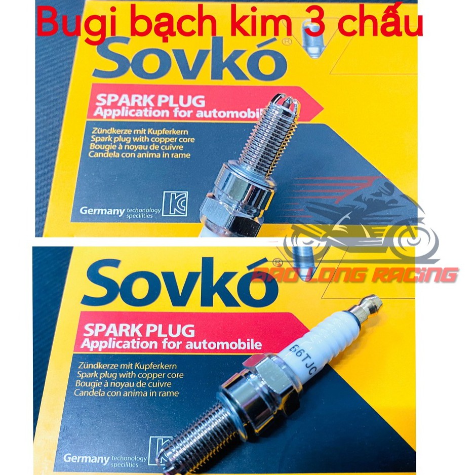 Sovko 3-pin platinum long-legged spark plug mounted on Exciter,Winner ...