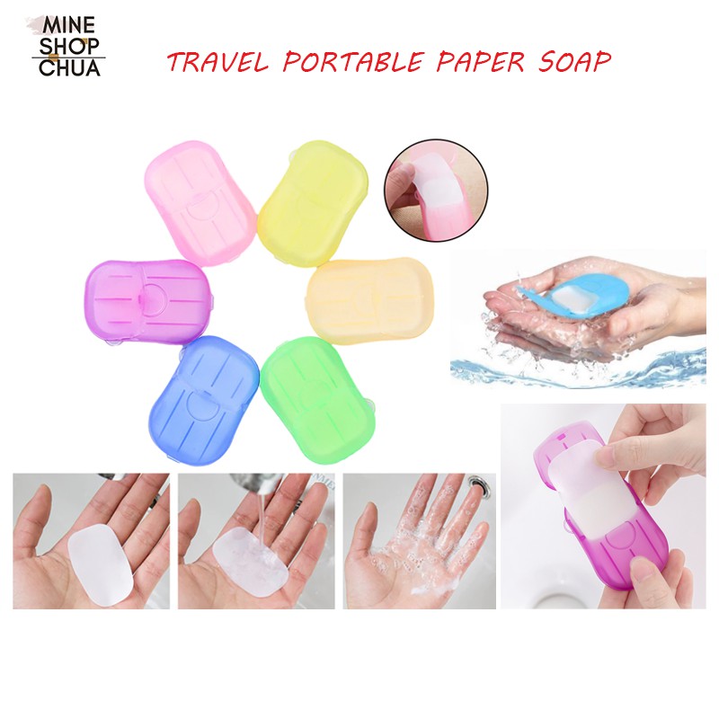 Travel Portable anti-bacterial Clean Paper Soap Box washing paper soap ...