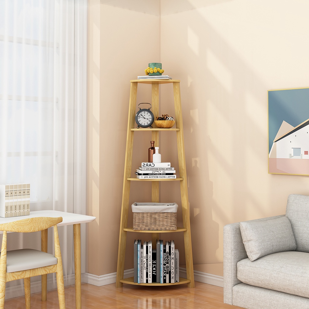 4/5/6 layer Solid Wood Corner rack Corner Shelf Flower Stand Bookshelf ...