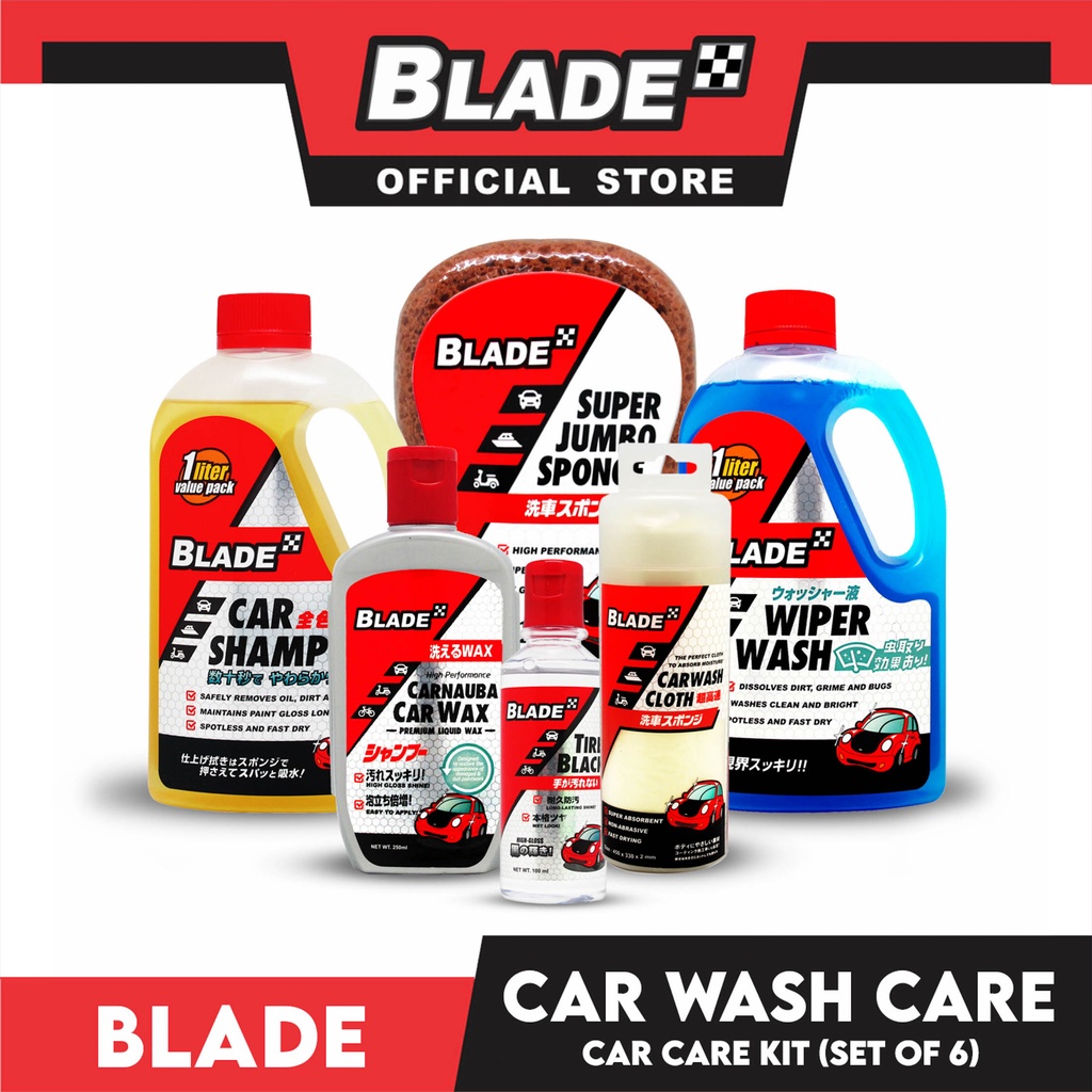 Blade Car Wash Care Kit Set 3 (Set of 6) | Shopee Philippines