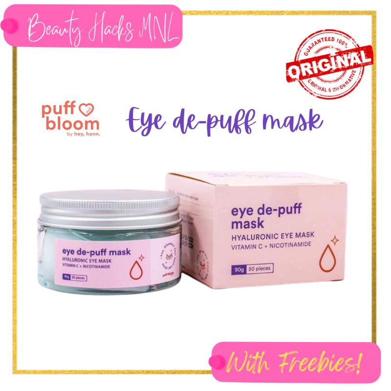 Puff and Bloom Eye De-Puff Hyaluronic Mask with Vitamin E, Collagen and ...