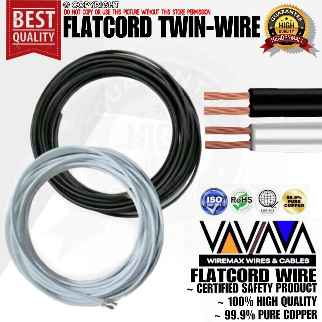 (10m ) 22/2 - 18/2 - 16/2 WIREMAX FLAT CORD WIRE TWIN-WIRE PURE COPPER ...
