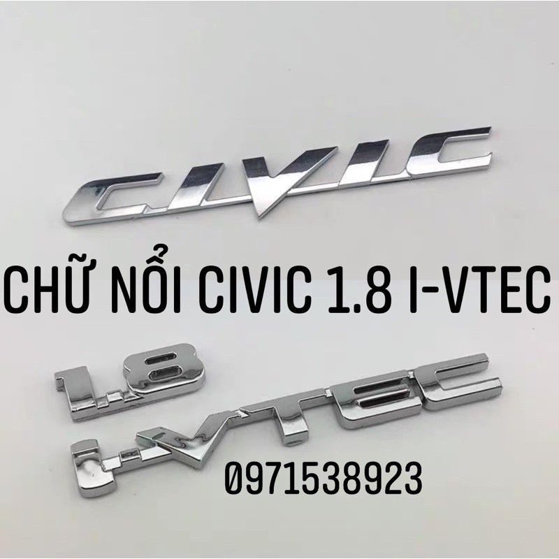 Honda CIVIC 1.8 I-VTEC Embossed Stamp With HONDA Tail Sticker | Shopee ...