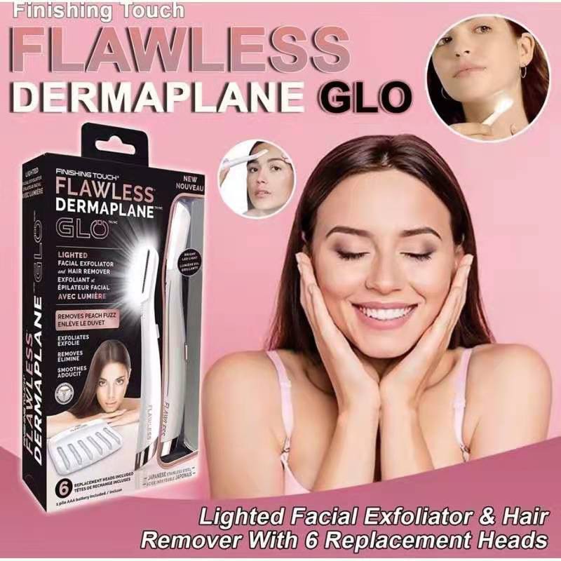 Flawless Dermaplane Glo Lighted Facial Dermaplaning and Hair Remover ...