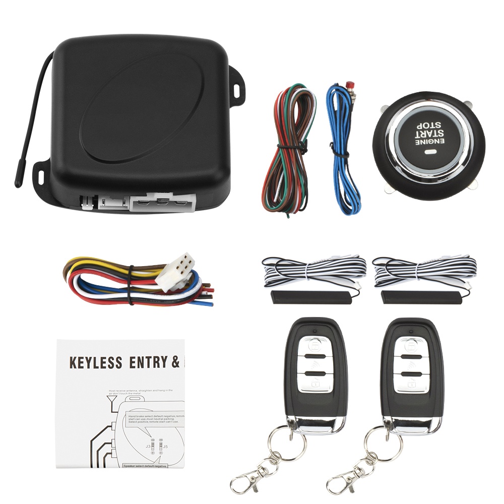 Car Engine Start System PKE Push Button Remote Starter Stop Remote ...