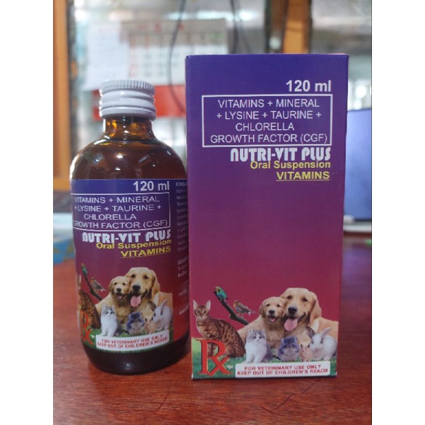 NUTRI-VIT PLUS SYRUP 120ML FOR DOGS CATS VITAMINS+MINERAL | Shopee ...