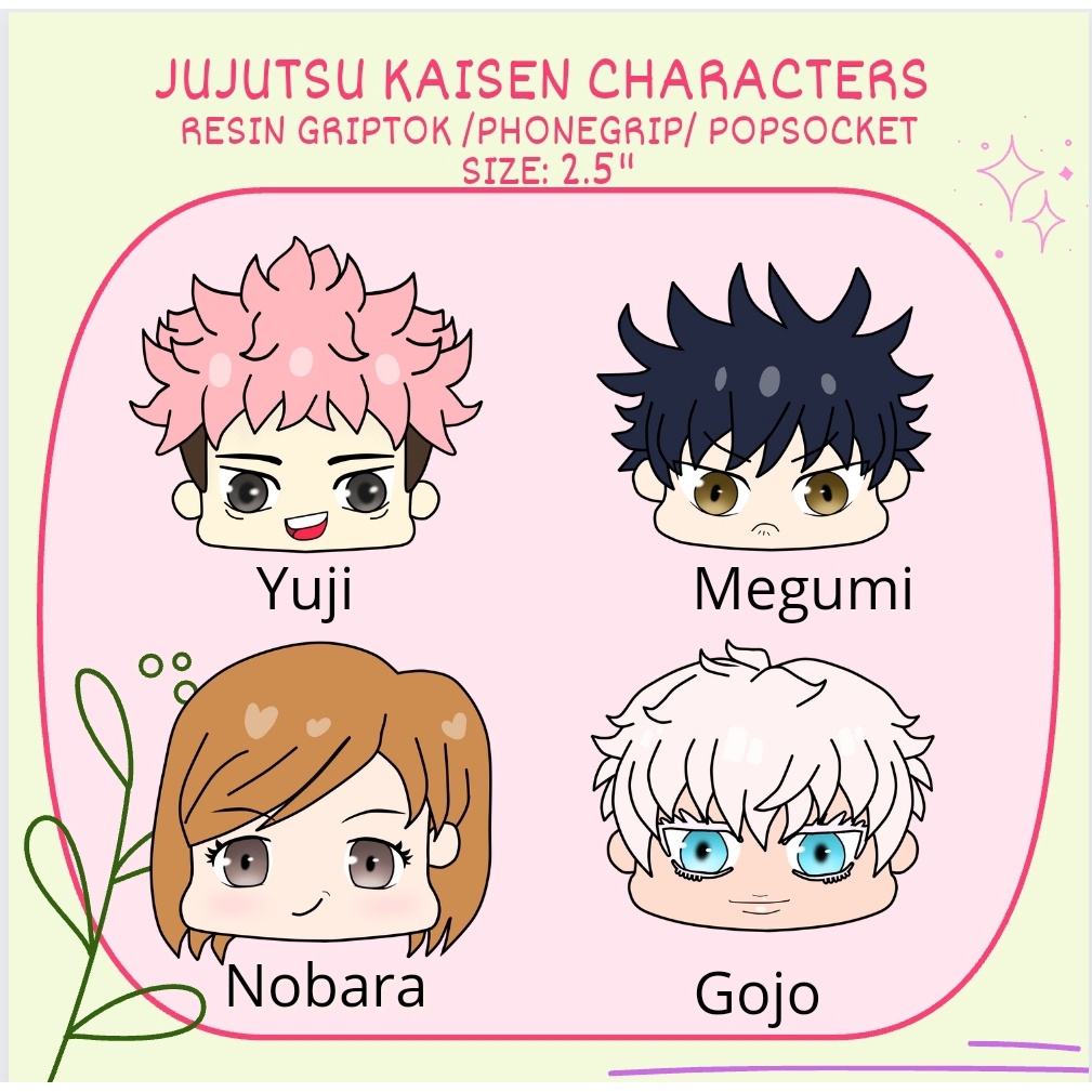 JUJUTSU KAISEN YUJI ITADORI MEGUMI GOJO NOBARA RESIN GRIPTOK PHONEGRIP ...