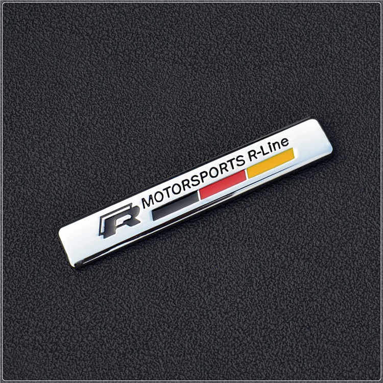 For Volkswagen R Logo Car Sticker MOTORSPORTS R-Line Fender Decal Metal ...