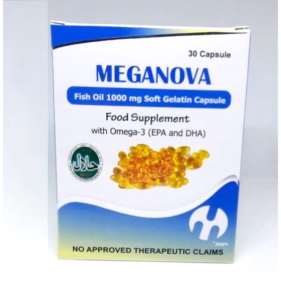 Meganova Omega -3 1000 mg Soft gel - 30 Capsules Expiration Date: 07 ...