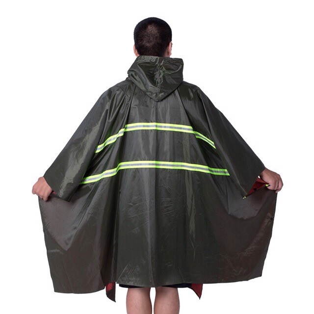 Heavy duty waterproof poncho motorcycle raincoat kapote with reflector ...