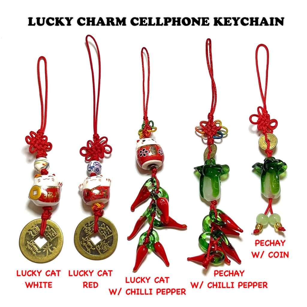 PIN PIN LUCKY CHARM Pechay cat CHILI PEPPER HANGING CELLPHONE KEYCHAIN ...