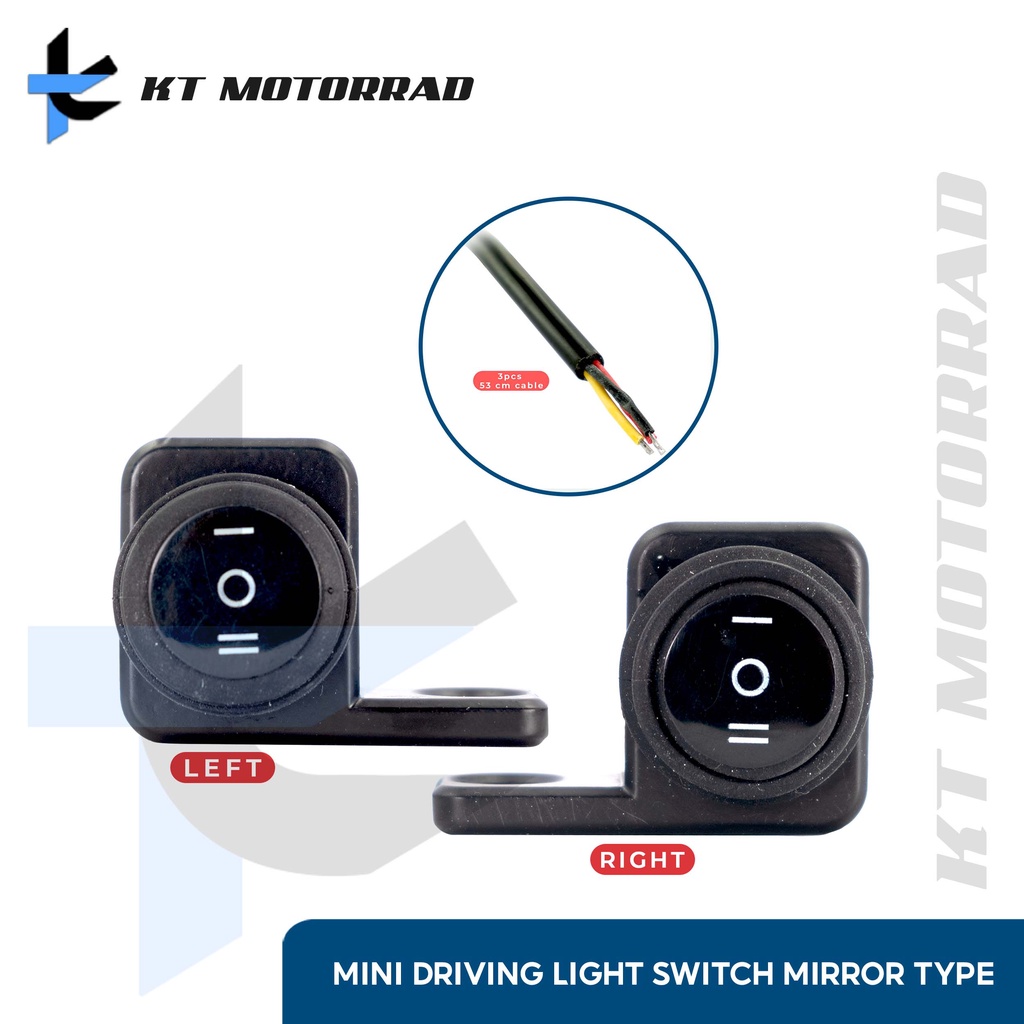 KT Mini Driving Light Switch Right Mirror Mount 3 Way Hazard Fog Light ...