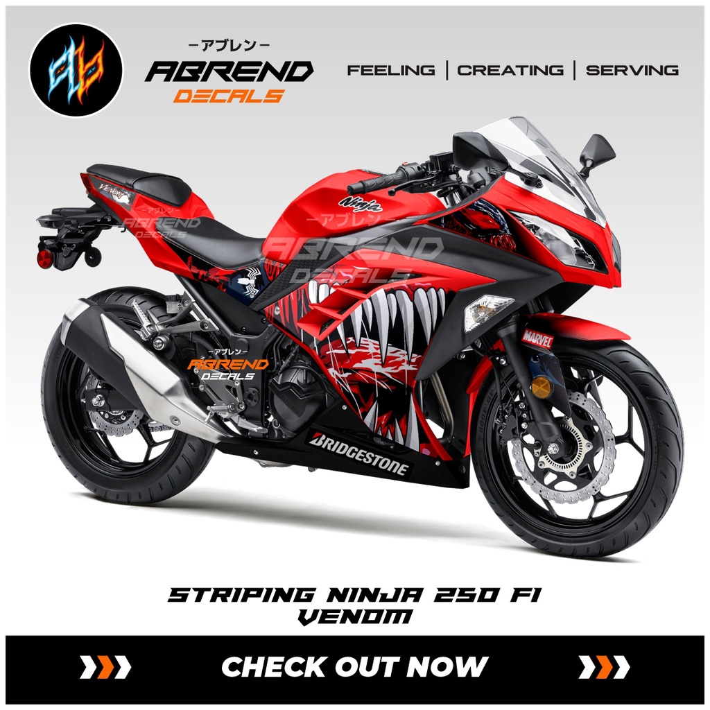 Striping Ninja Fi Venom Sticker Variation Kawasaki Ninja 250 Fi Custom ...