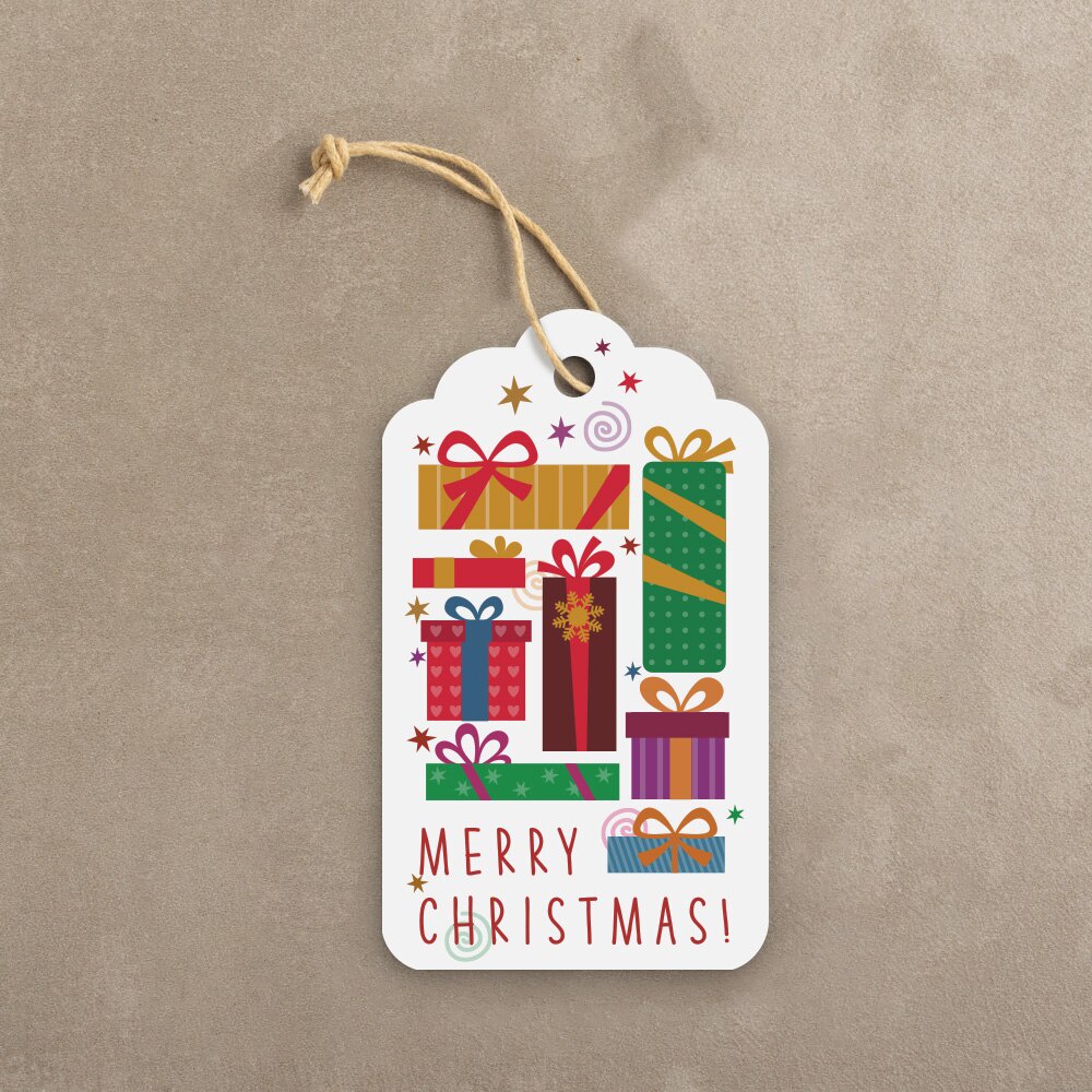 50 Pcs/Pack 4*7CM Cartoon Merry Christmas Hang Tags Christmas Tree ...