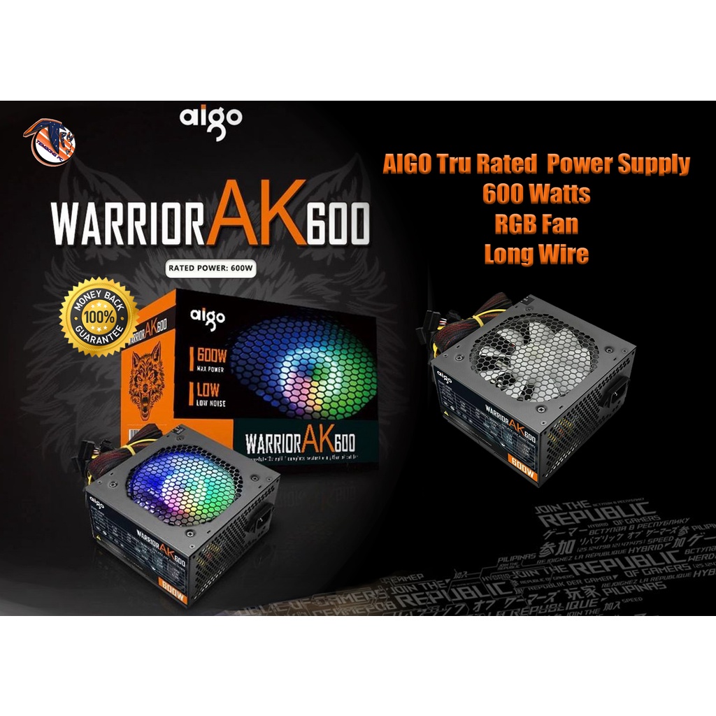 Aigo AK600 tru rated power supply | Shopee Philippines