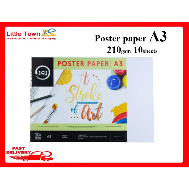 ISU Poster Paper 210gsm size A3 (297mm x 420mm) | Shopee Philippines