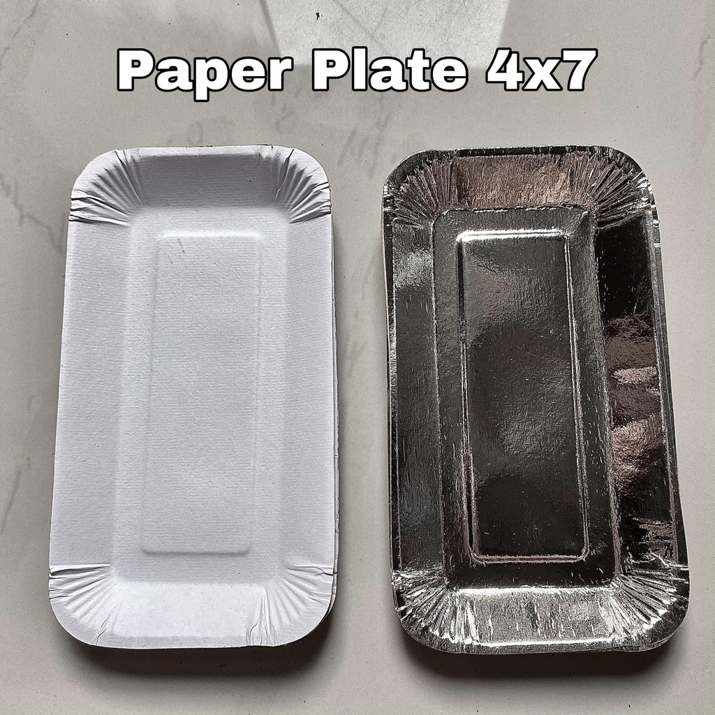 40pcs/2packs 4x7 Square Disposable Paper Plate Kikiam, FIshball, Siomai ...