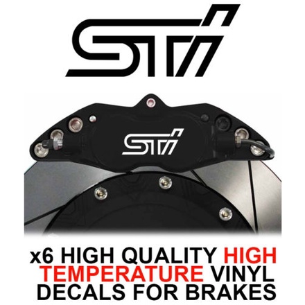 STI HI - TEMP CAST VINYL BRAKE CALIPER DECALS STICKERS SUBARU WRX ...