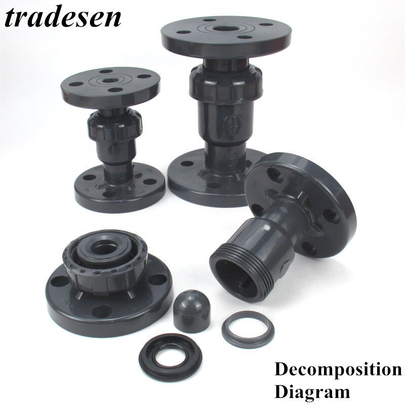 1pcs 20-63mm UPVC flange check valve PVC one-way valve plastic ...