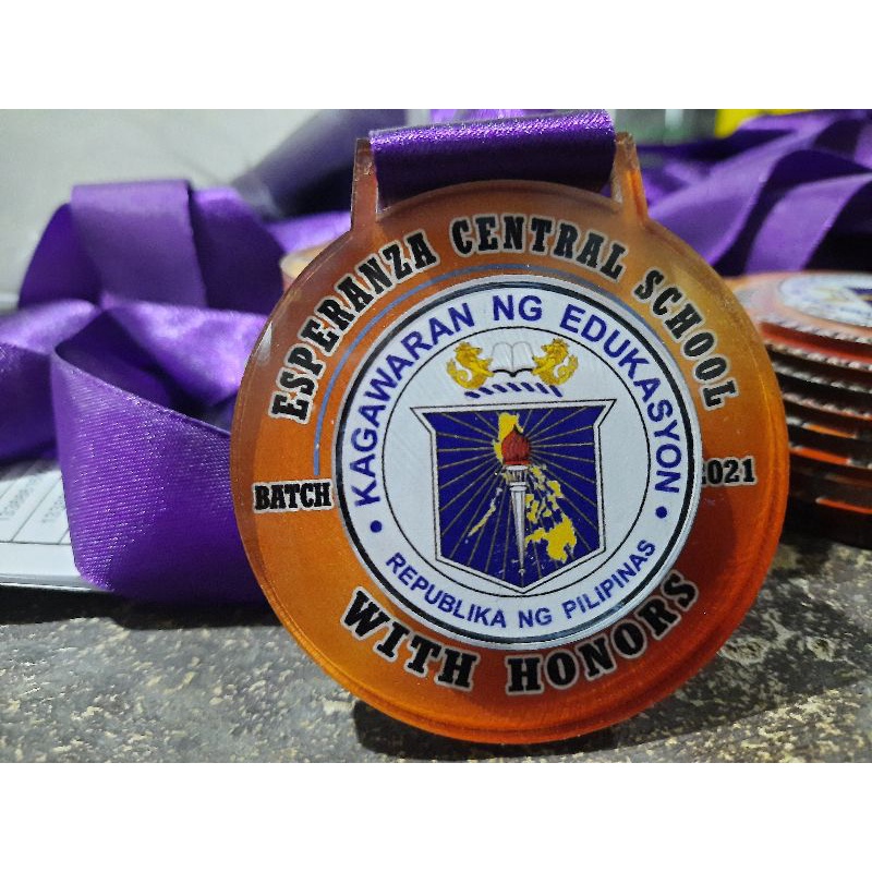Personalized Acrylic Medal double layer for any awards | Shopee Philippines