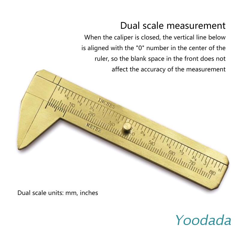 Yoo Mini Brass Pocket Ruler Handy Sliding Gauge Brass Vernier Caliper ...