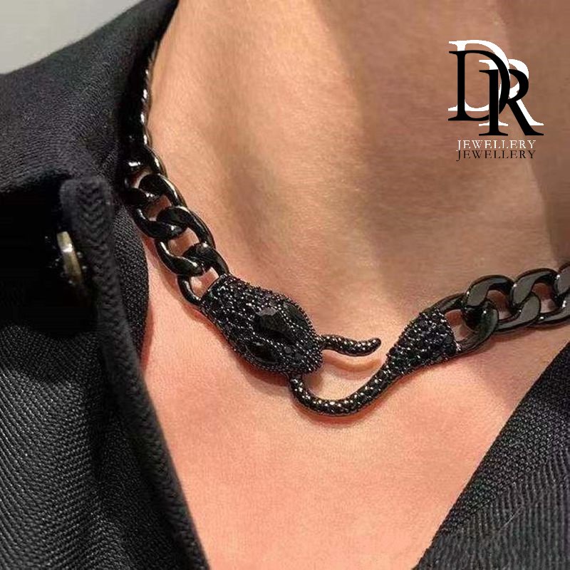 DR Jewelry Fashion Korean Accessories Stainless Cuban Gun Black Snake ...
