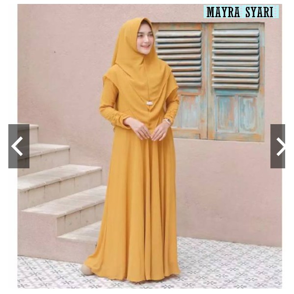 Asri - MAYRA Syari Plain Shari Set Moscrepe Material MAYRA Shari free ...