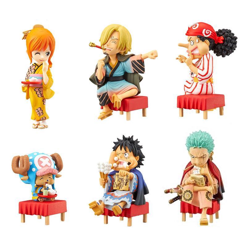6pcs One Piece figure Roronoa Asolo Kimono Monkey D Luffy Roronoa Zoro ...