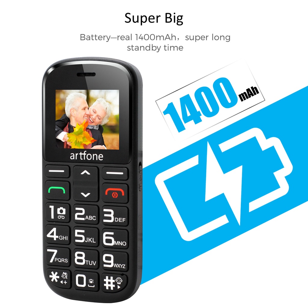 ARTFONE 2G Network,Big Keypad Senior Phone IN182,Speed Dial,Charging ...