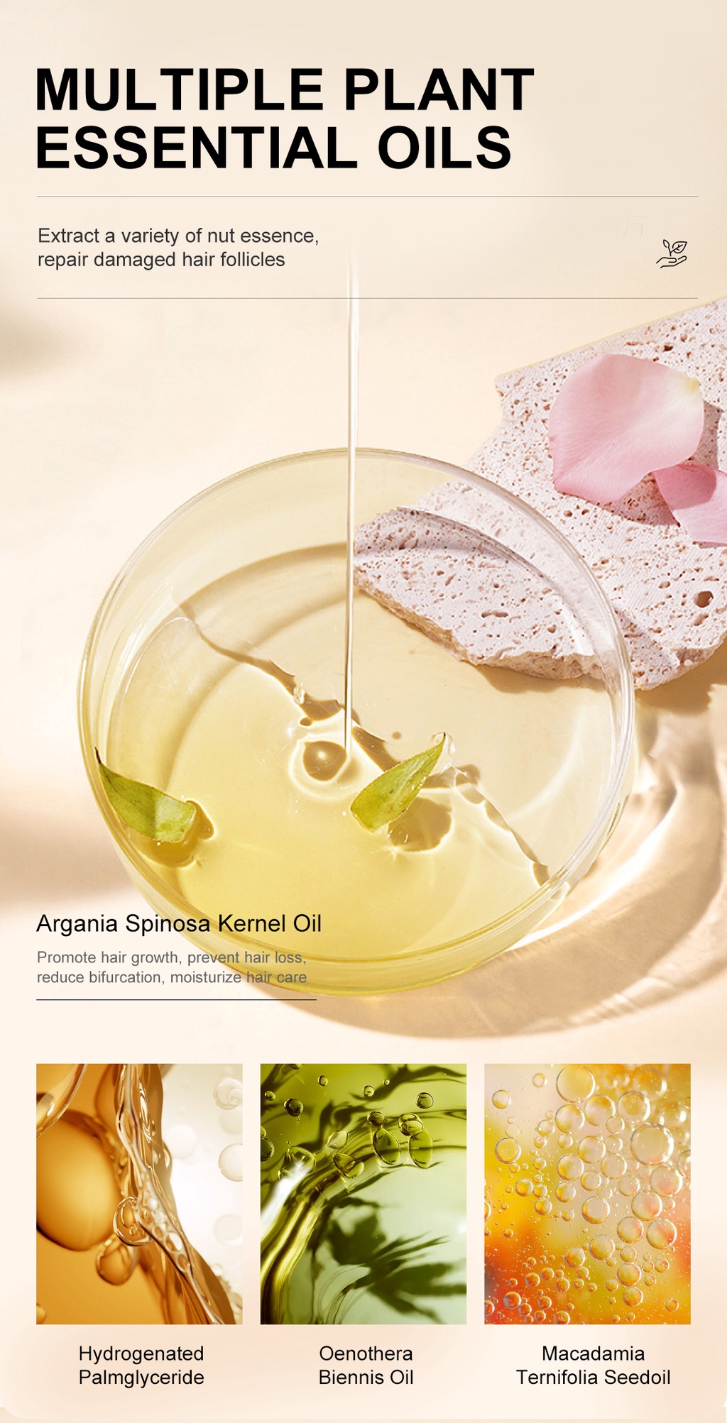 MeiYanQiong FDA Hair Growth Morocco Nut Essential Essence Hair Loss ...