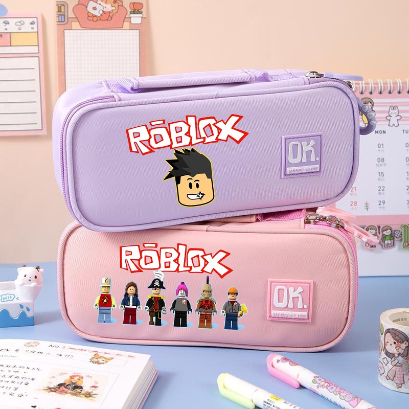 Cute Pencil Case Multilayer Anime Cartoon Roblox Pencil Case Pen Bag ...