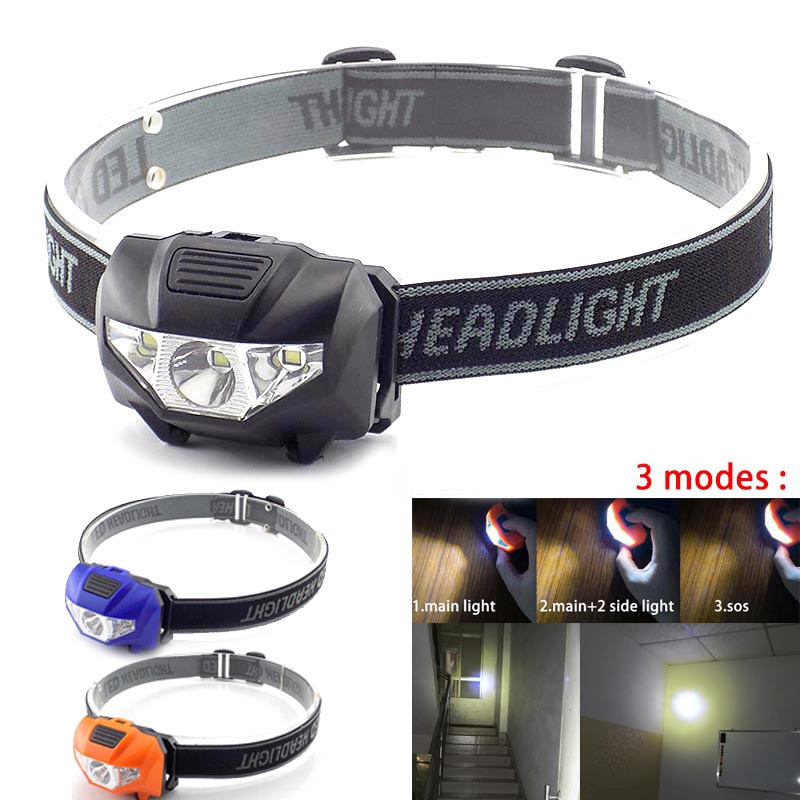 High Power Mini LED Headlamp Frontal Flashlight AAA Battery Small Head ...