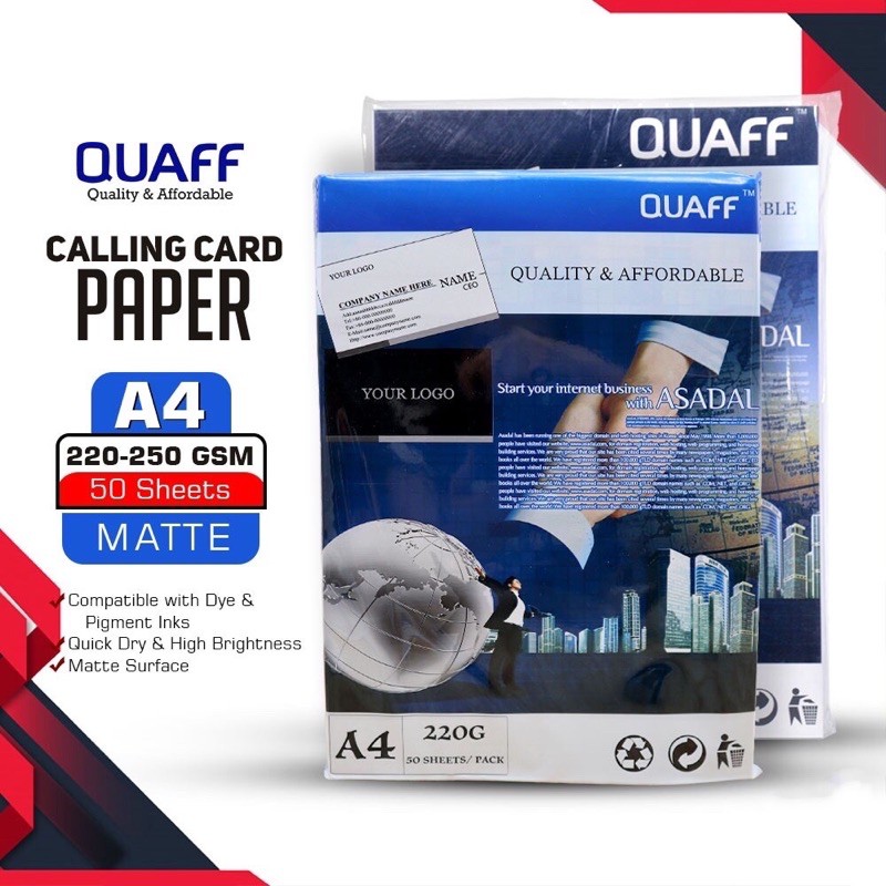 QUAFF CALLING CARD PAPER A4 | Shopee Philippines