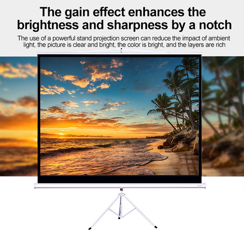 Deli 100 inch HD Projector Screen With Stand Ratio 4:3/16:9 Portable ...
