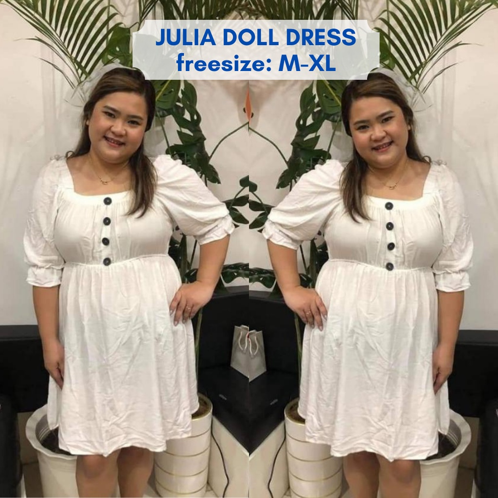 JULIA PUFF SLEEVE DOLL DRESS FREESIZE FITS M-2XL | Shopee Philippines