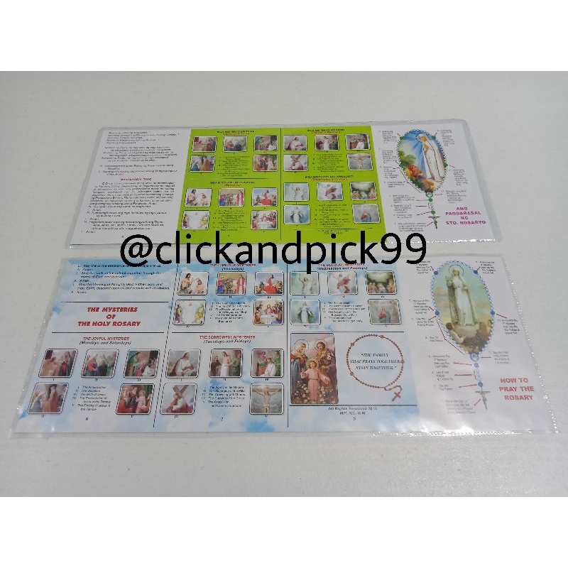 Rosary Guide / Gabay sa Pagrorosaryo | Foldable Into 4 Parts | English ...