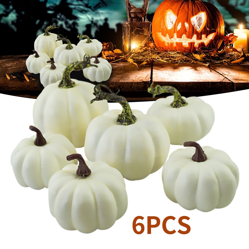 6Pcs Artificial Mini Foam Pumpkin Simulation Props Party Halloween Home ...