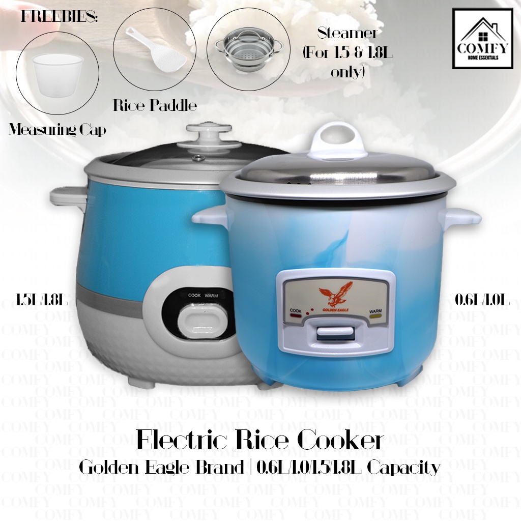 Golden Eagle Electric Rice Cooker Blue W/ Steamer Rice Paddle Measure ...