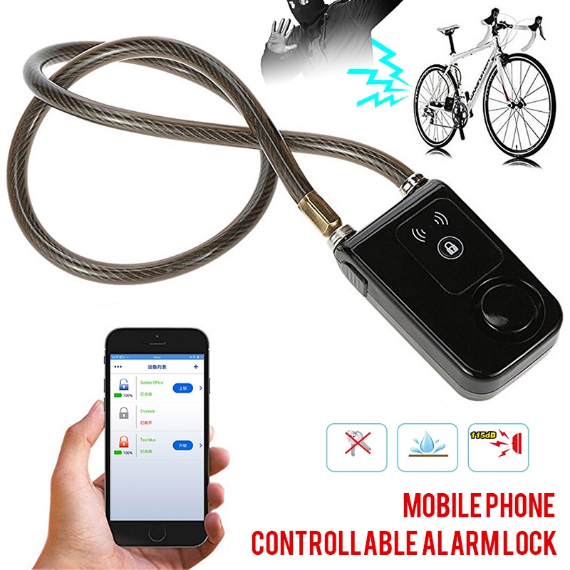 Bicycle Motorcycle bluetooth Lock Smart Alarm Keyless APP Control Anti ...