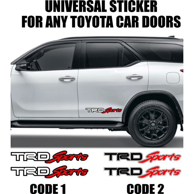 TRD SPORTS Car Sticker for fortuner/innova/rush/revo/vios universal ...