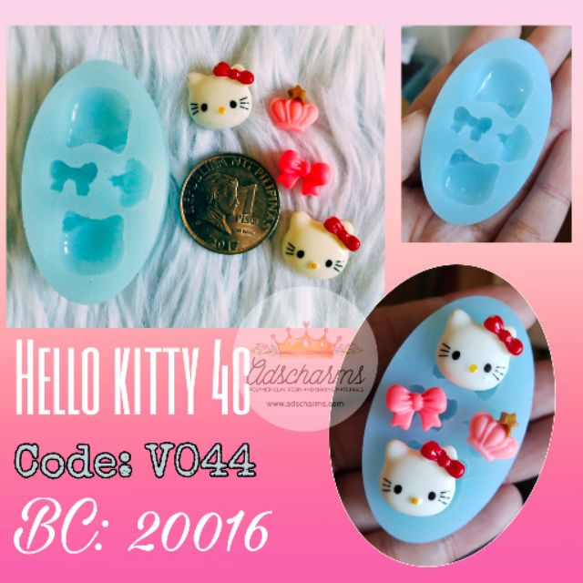 ASM Hello kitty mold set V044 Hello kitty face mold Kitty silicone mold Kawaii mold Hk face ...