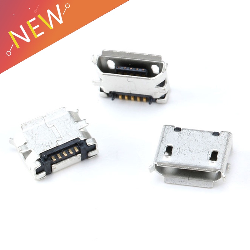 100pcs G18Y Micro USB Type B Female 5Pin SMT Socket Jack Connector Port ...